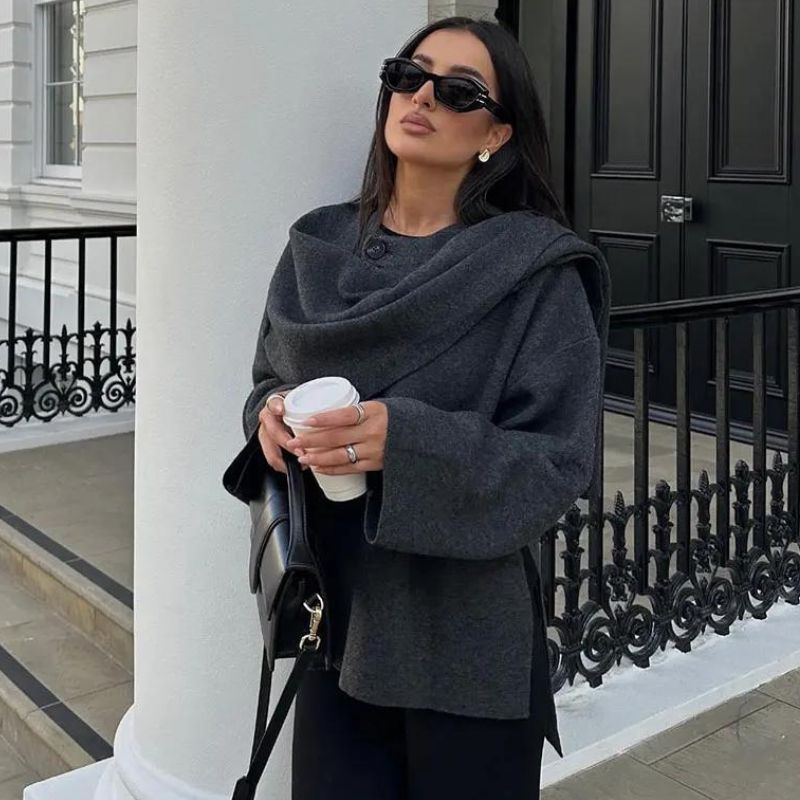 Street-wave Lieke Vintage Style Winter Coat For Women With Shawl Colla ...