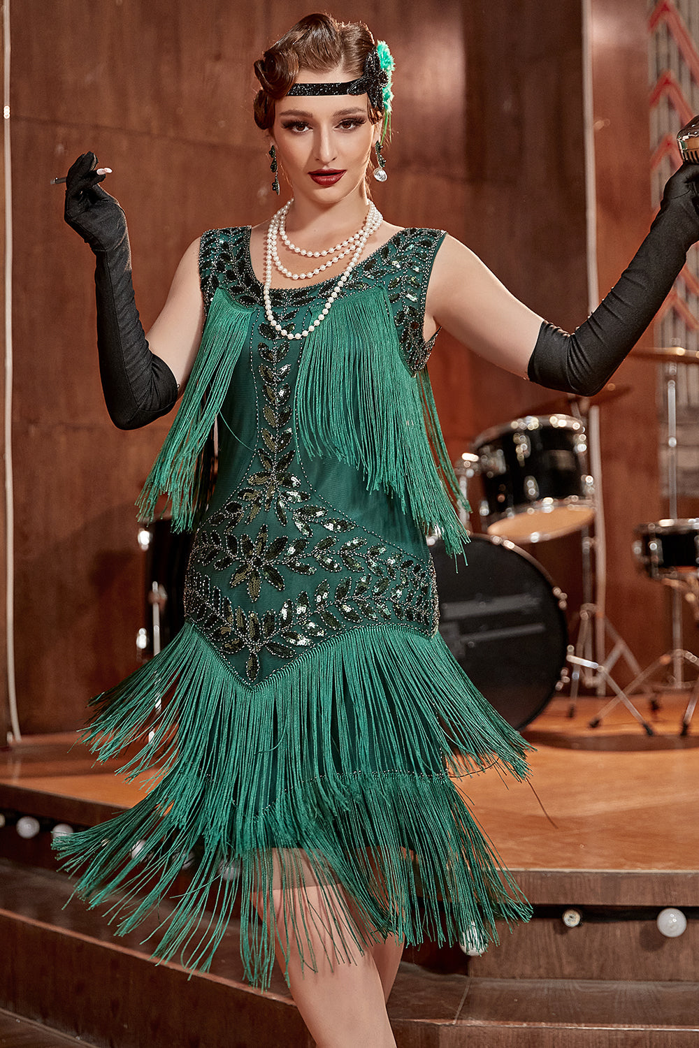 Women's Flapper Dress - Pearls and Sequins - Fringes - Sleeveless Vint ...