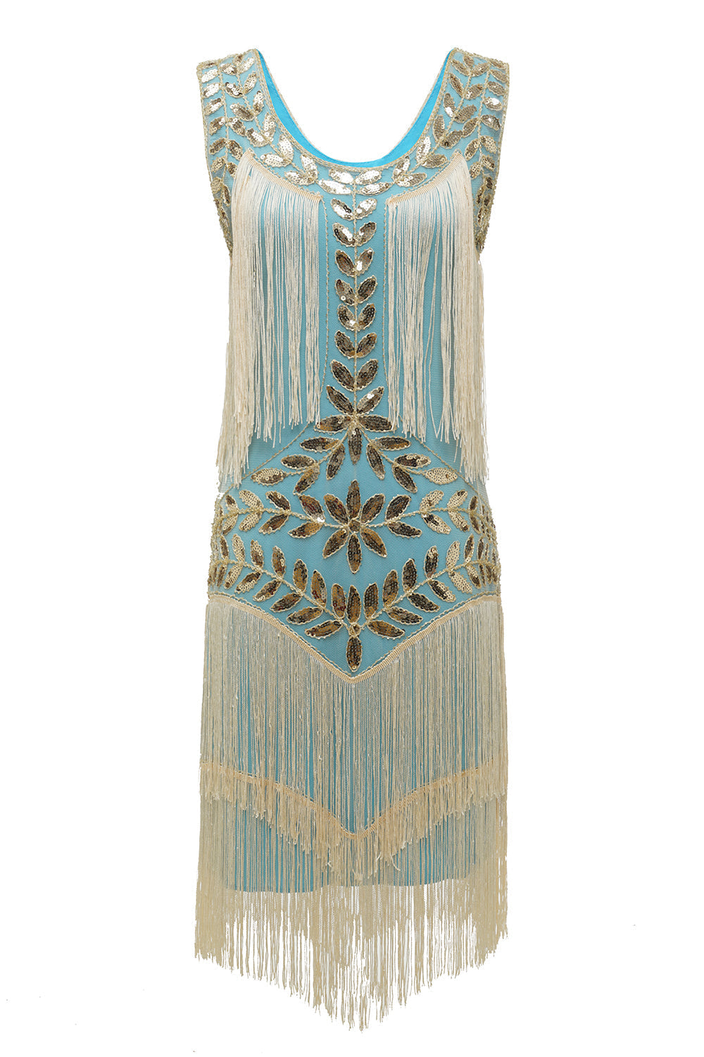 Women's Flapper Dress - Pearls and Sequins - Fringes - Sleeveless Vint ...