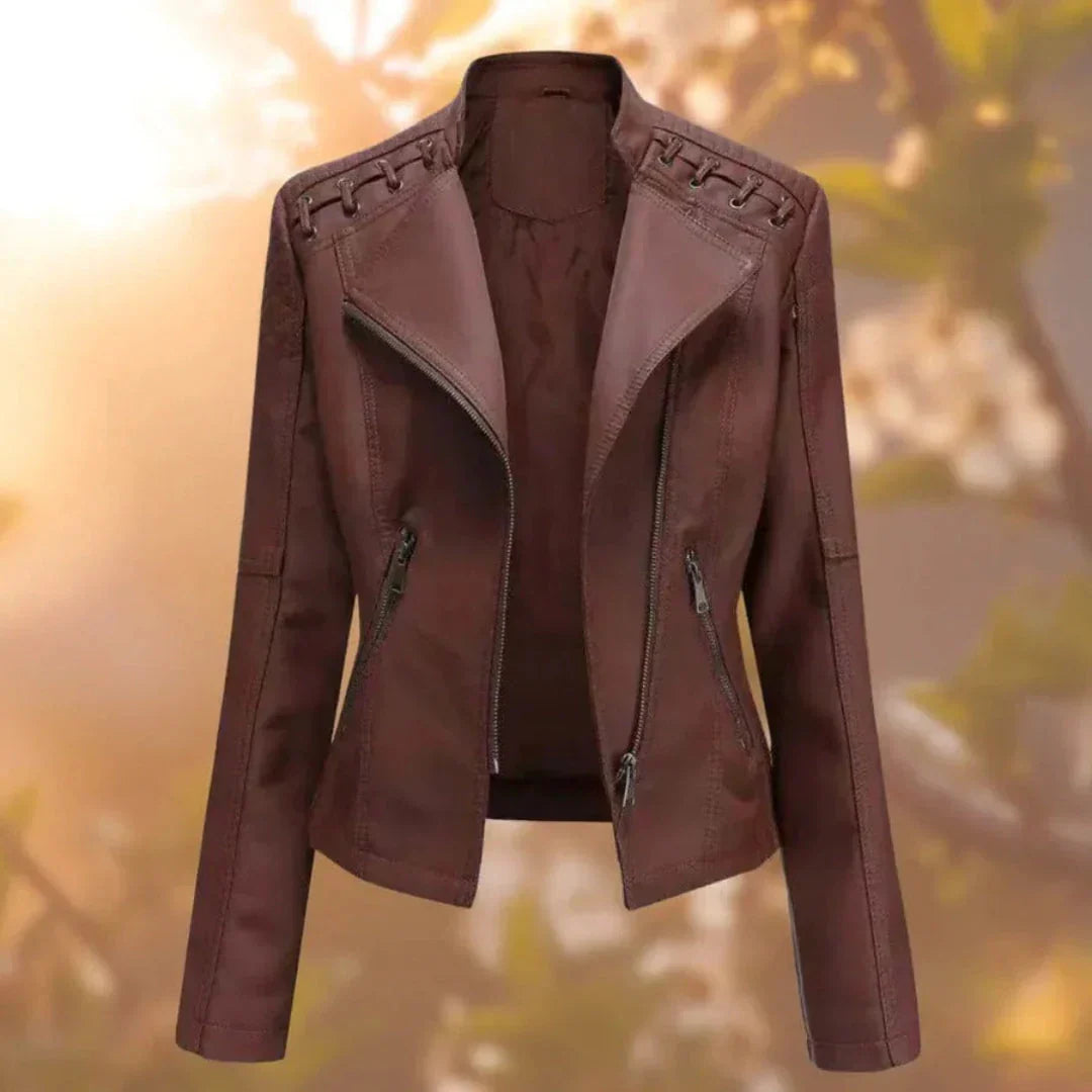 Waylynn Women Stitch Up Shoulder Faux Leather Jacket – street-wave.co.uk